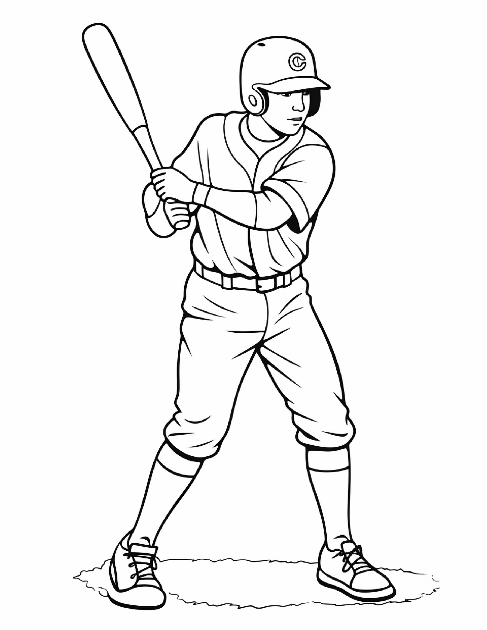 200 Free Baseball Coloring Pages - Printable Player