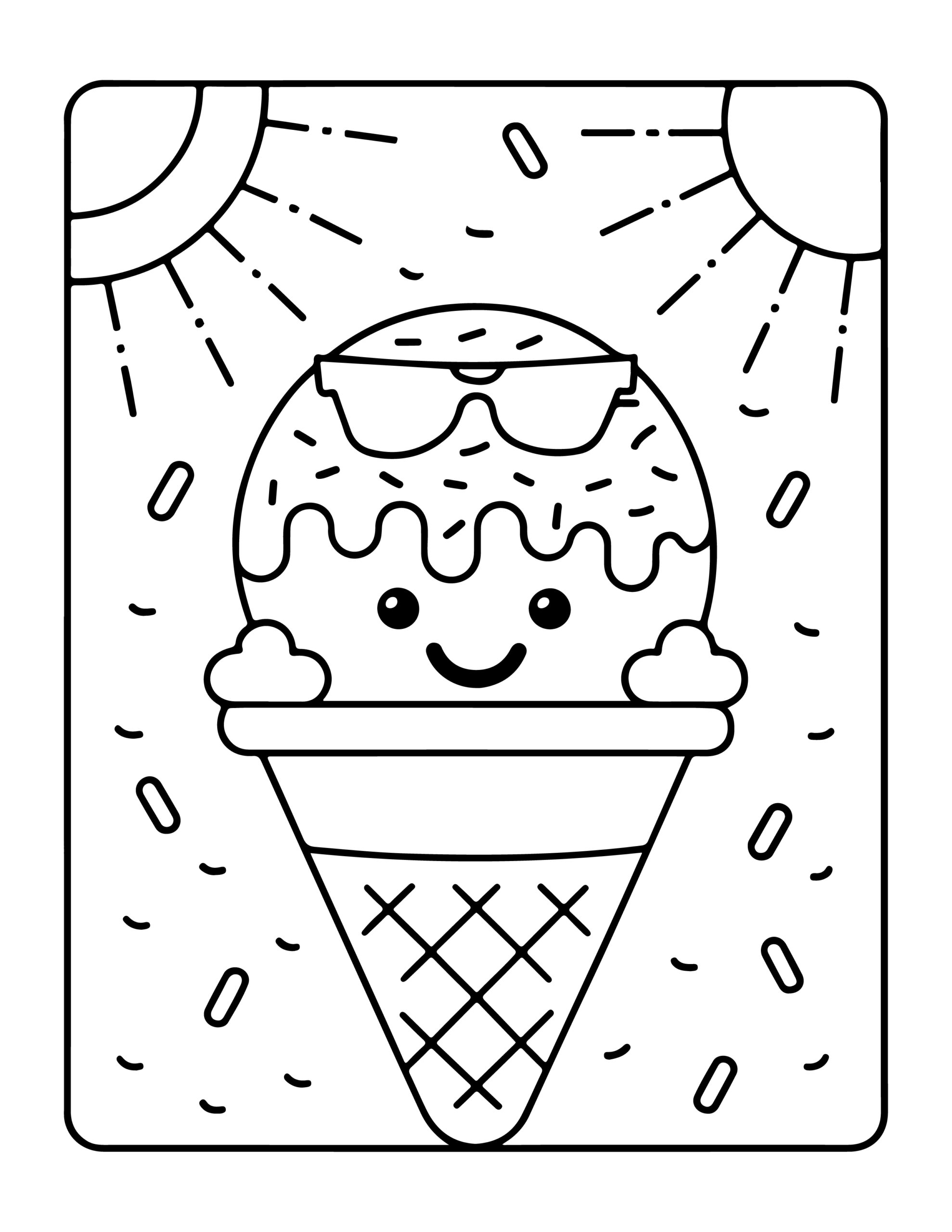 75 Cute Summer Kawaii Coloring Pages - FREE Printable