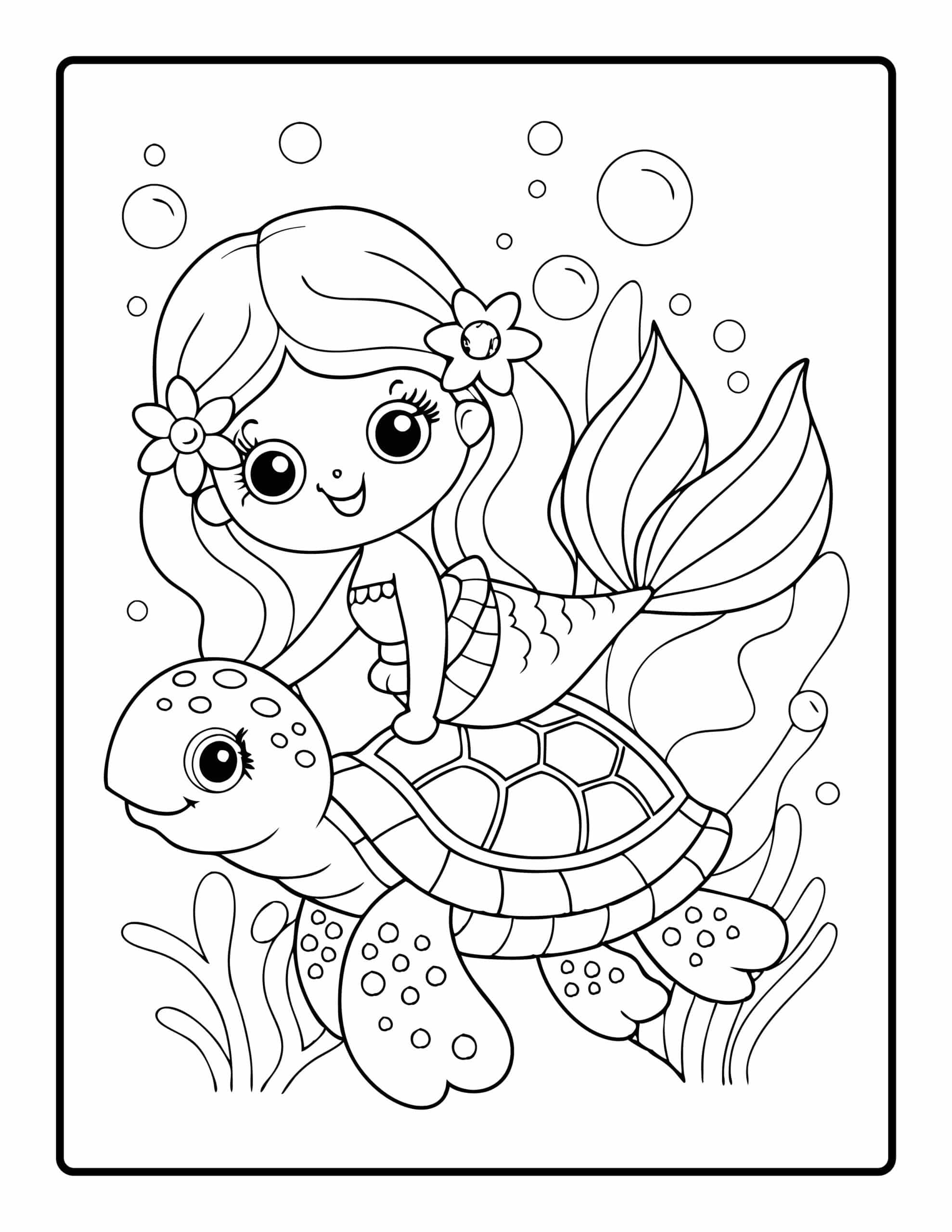 100 Mermaid Coloring Pages - Free Printable PDF