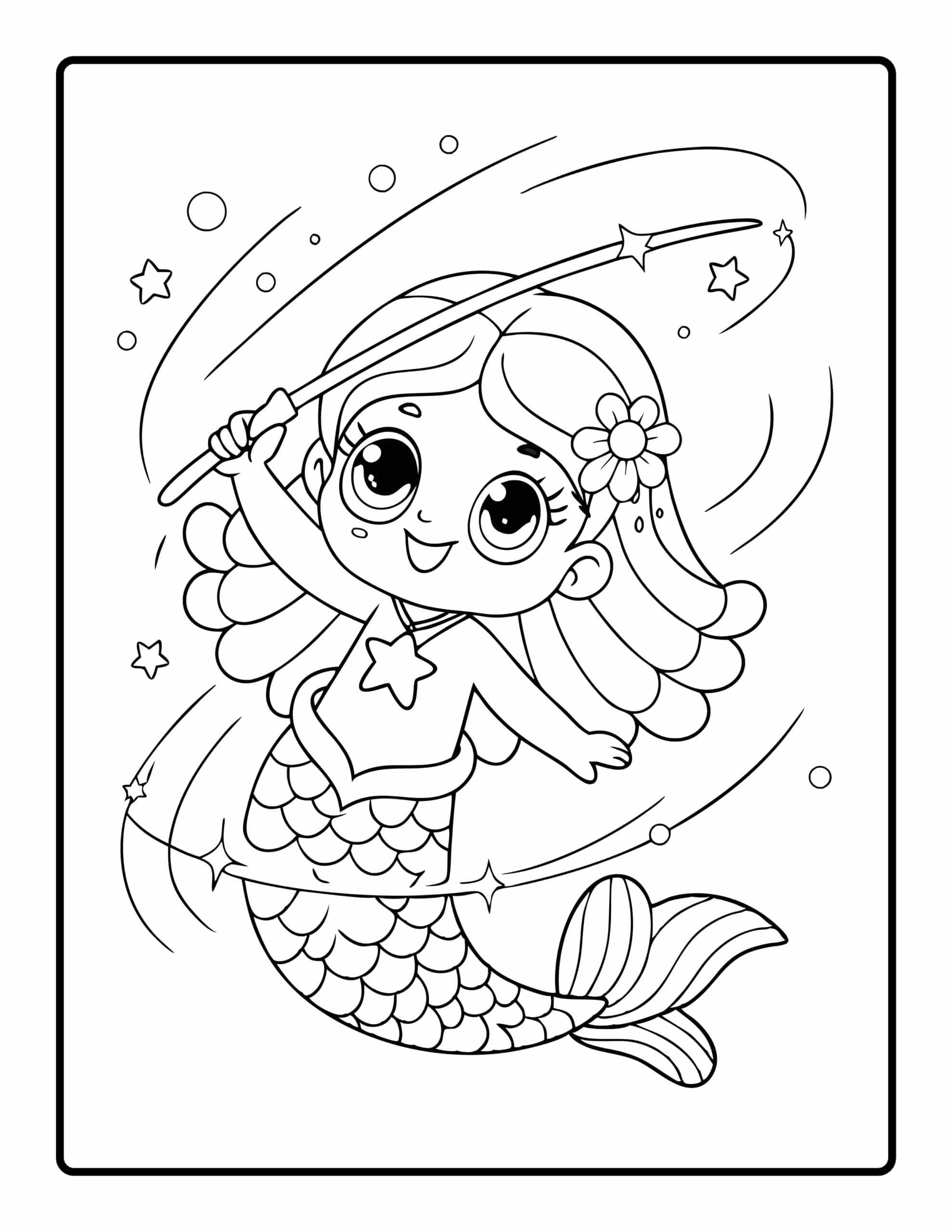 100 Mermaid Coloring Pages - Free Printable PDF