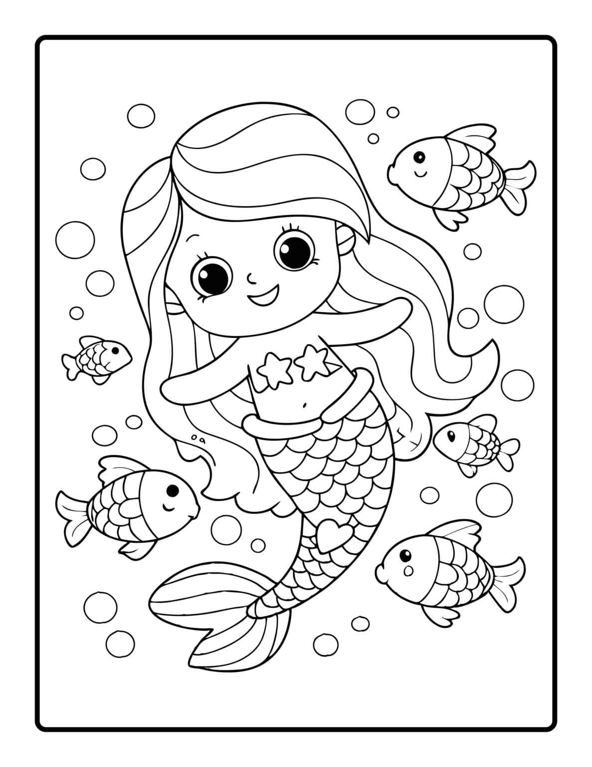 100 Mermaid Coloring Pages - Free Printable PDF