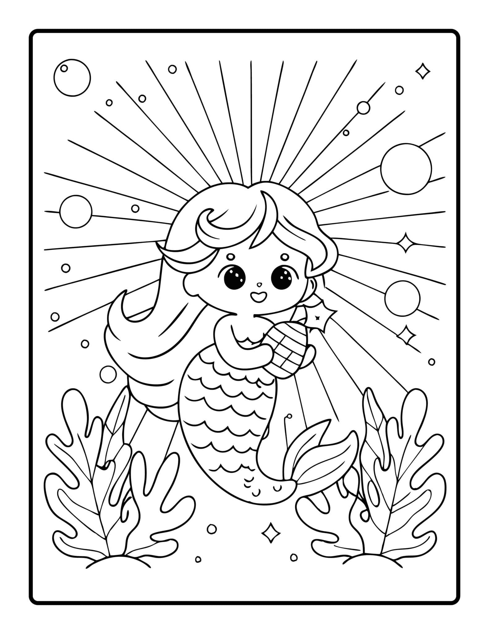 100 Mermaid Coloring Pages - Free Printable PDF