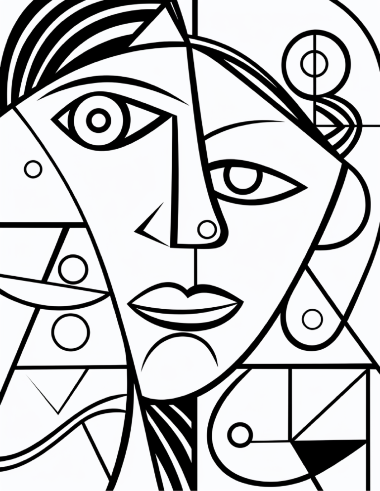 200+ Picasso Face Coloring Page - Free Printable