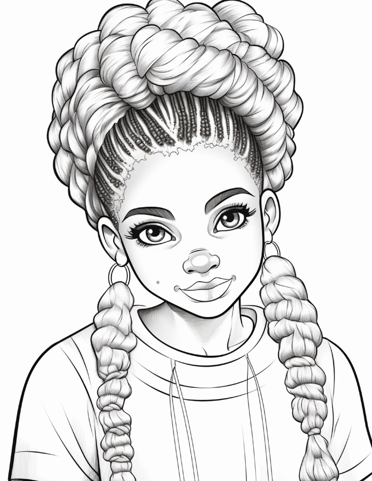 100 Beautiful Black Girls Coloring Pages - Free Printable