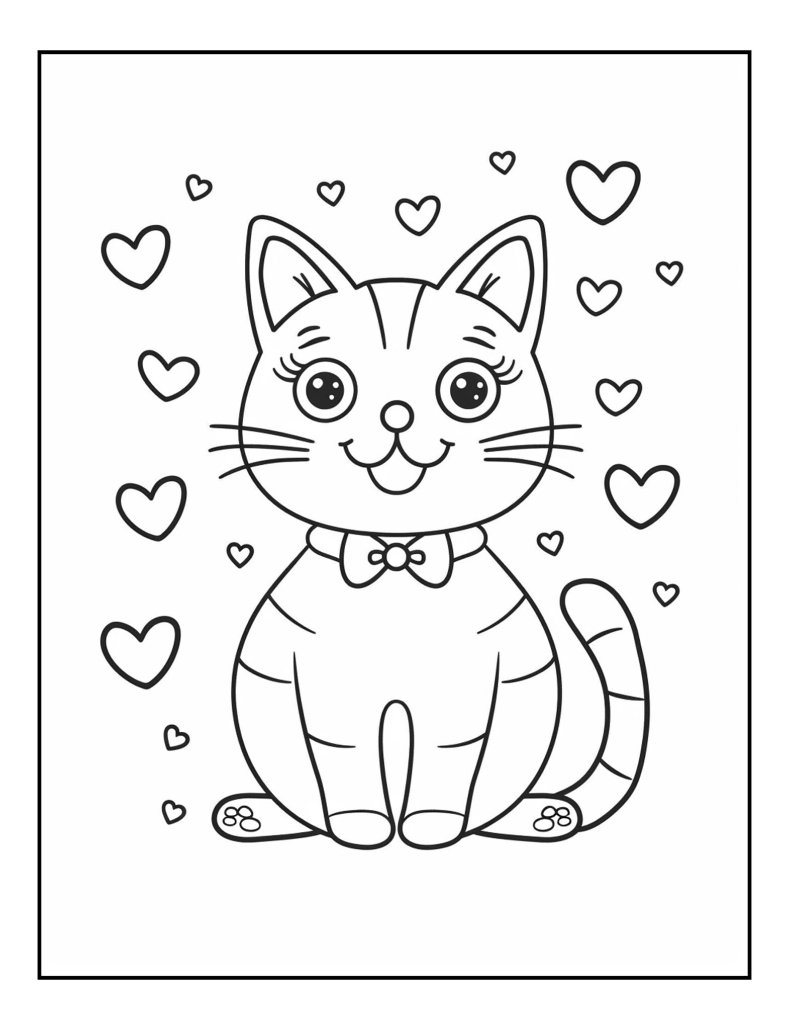 200+ Cute Kawaii Cat Coloring Pages - Free Printable Designs