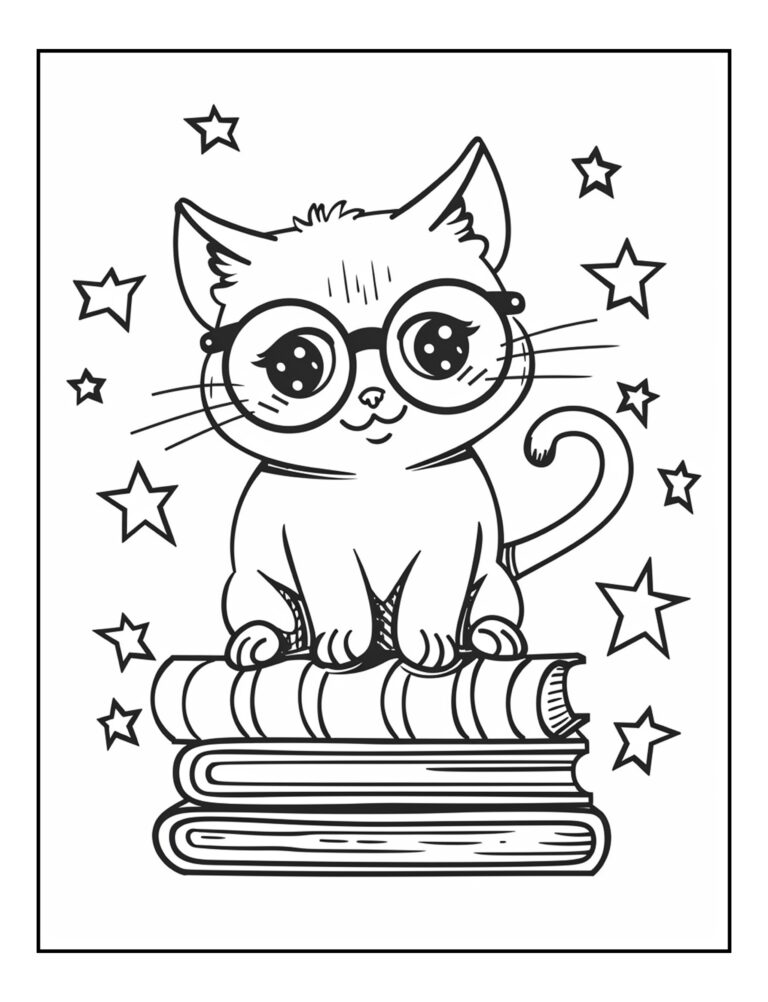 200+ Cute Kawaii Cat Coloring Pages - Free Printable Designs
