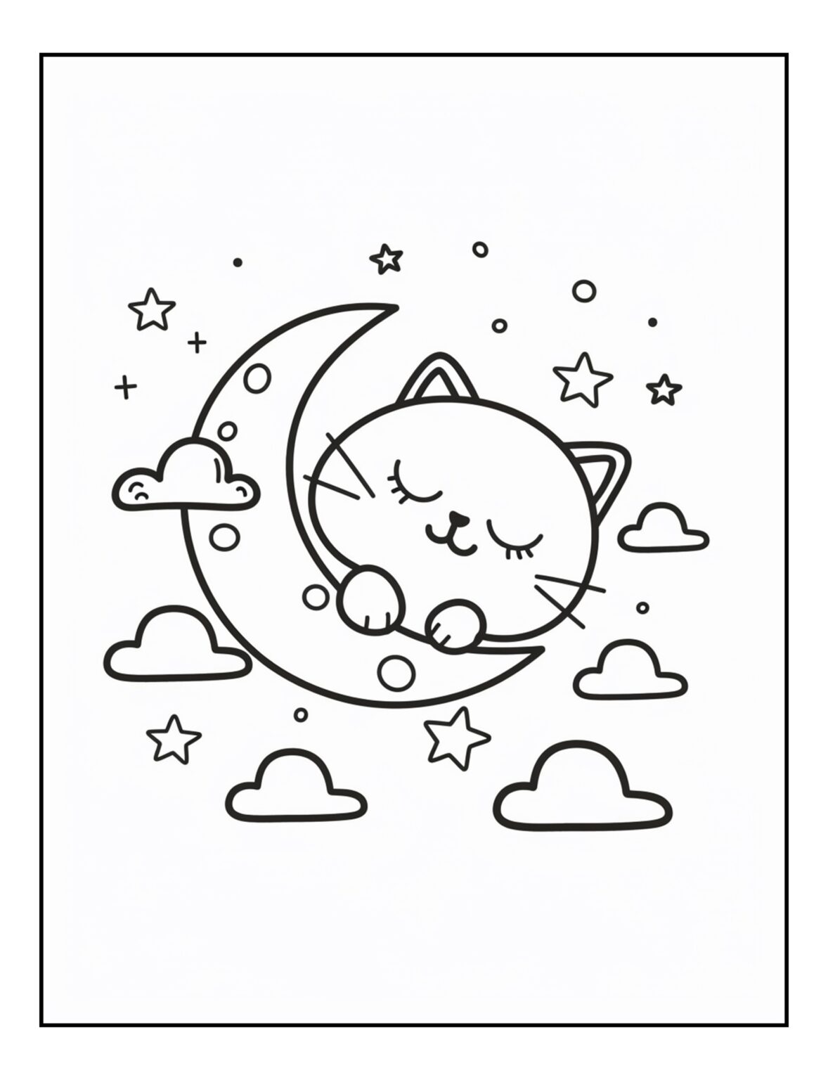 200+ Cute Kawaii Cat Coloring Pages - Free Printable Designs