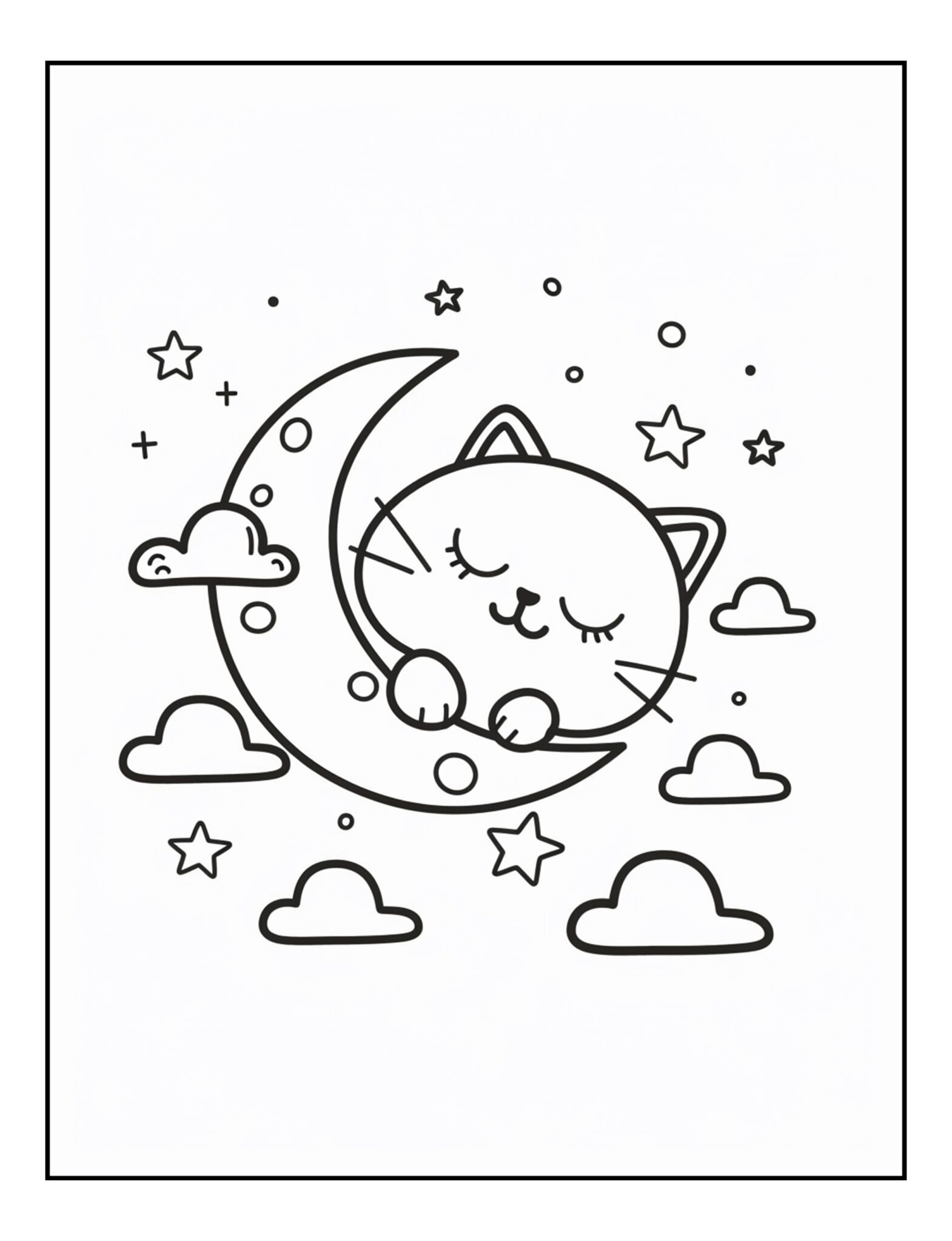 200+ Cute Kawaii Cat Coloring Pages - Free Printable Designs