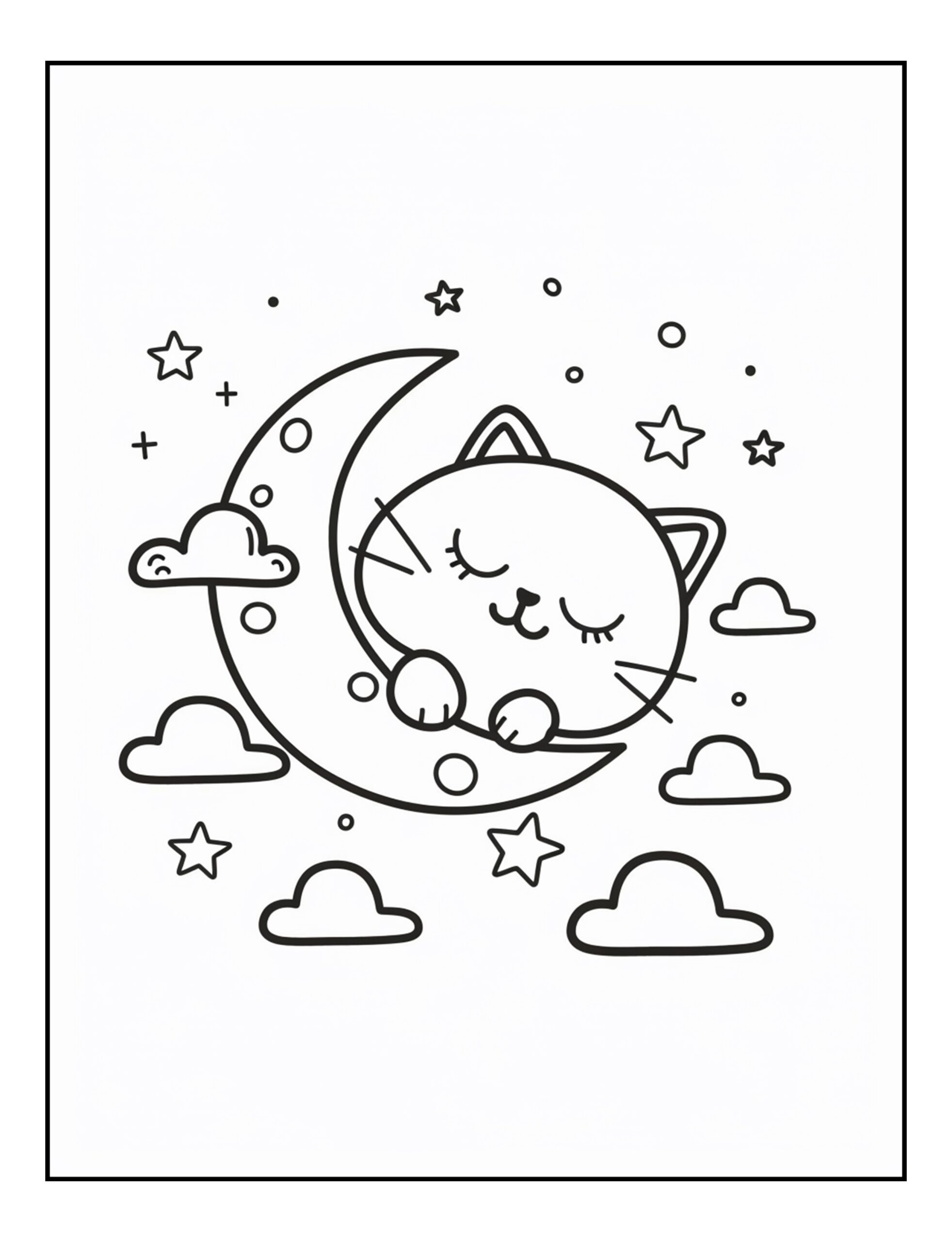 200+ Cute Kawaii Cat Coloring Pages - Free Printable Designs