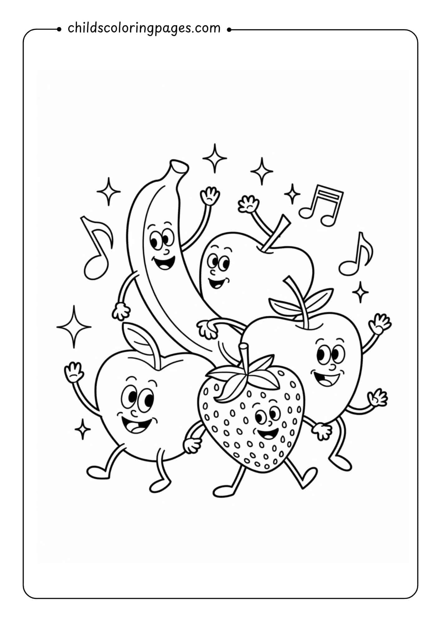 21 Food Coloring Pages - Free Printable Fruits, Vegetables