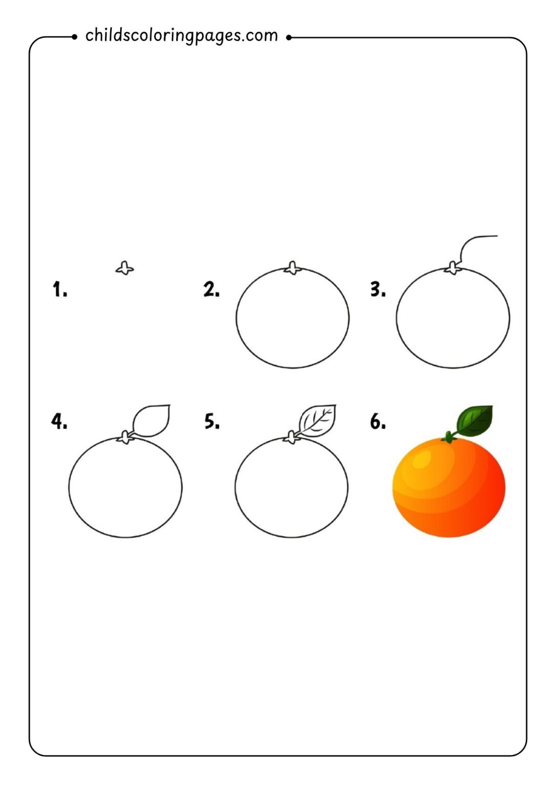 How to Draw a Simple Orange in 6 Easy Steps - Beginner Drawing
