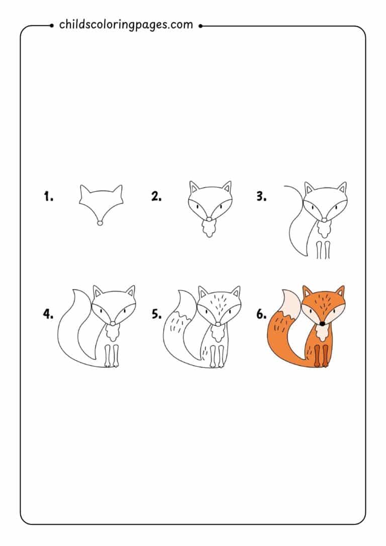 How to Draw a Fox in 6 Easy Steps - Simple Animal Drawing