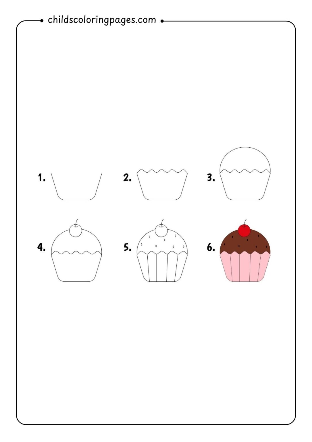 How to Draw a Cake Easy in 6 Simple Steps - Beginner Drawing